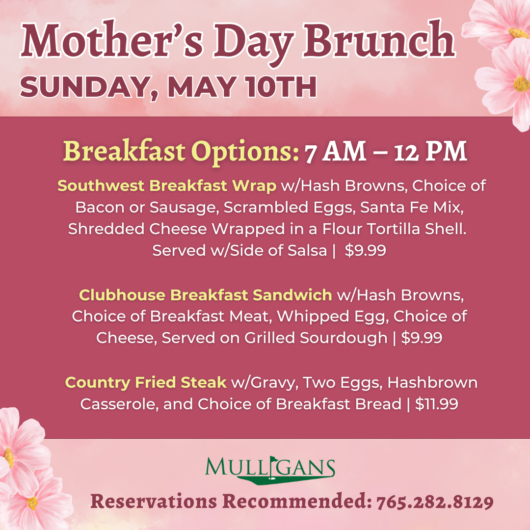 Celebrate Mother’s Day at Mulligans Clubhouse Grill - Crestview Golf Club